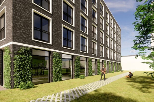 Aluminium raam- en vliesgevelsystemen voor grootschalig studentencomplex
